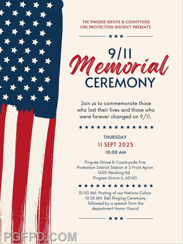 9/11 Memorial Ceremony - Pingree Grove & Countryside Fire Protection ...